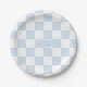 Personalized Checkered Baby Blue Shades Paper Plates | Zazzle
