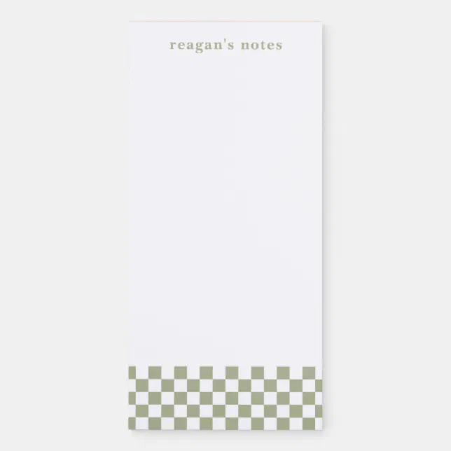 Personalized Checkered Magnetic Notepad | Zazzle