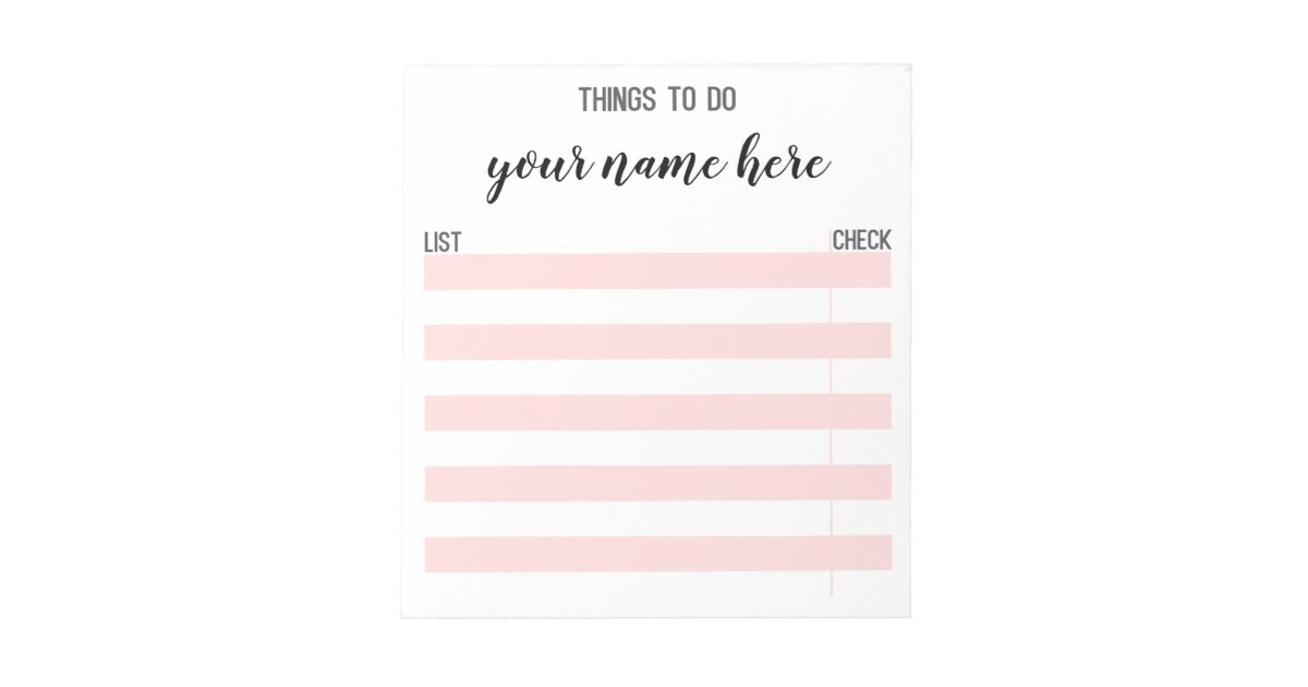 Personalized Checklist Notepad | Zazzle
