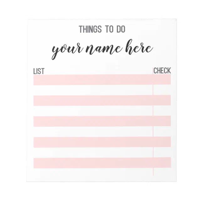 Personalized Checklist Notepad | Zazzle