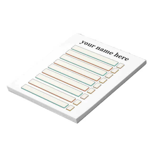 Personalized Checklist Planner Notepad | Zazzle