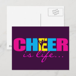 Personalized Cheer Cheerleading Purple Postcard | Zazzle