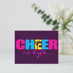Personalized Cheer Cheerleading Purple Postcard | Zazzle
