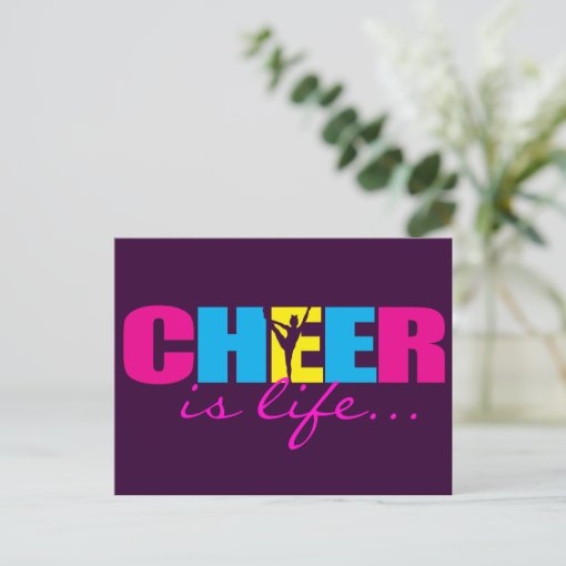 Personalized Cheer Cheerleading Purple Postcard | Zazzle