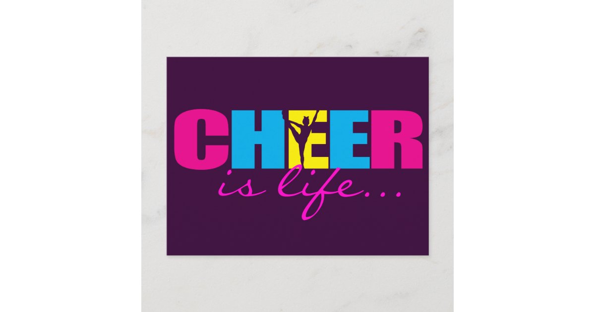 Personalized Cheer Cheerleading Purple Postcard | Zazzle