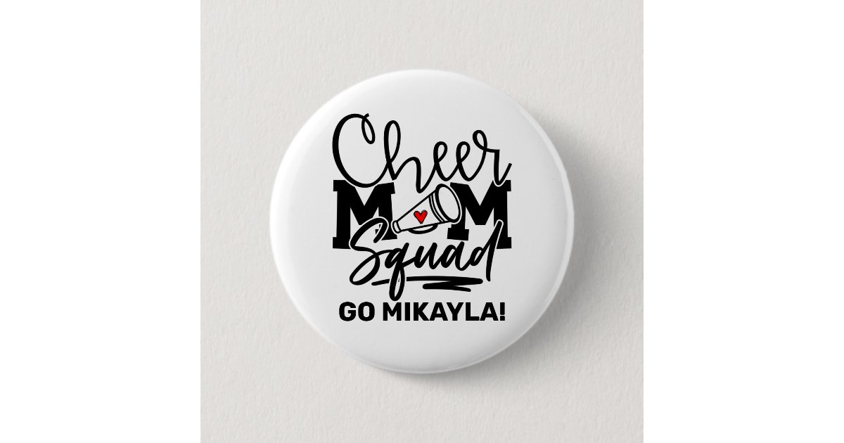 Personalized Cheer Mom Squad Button | Zazzle