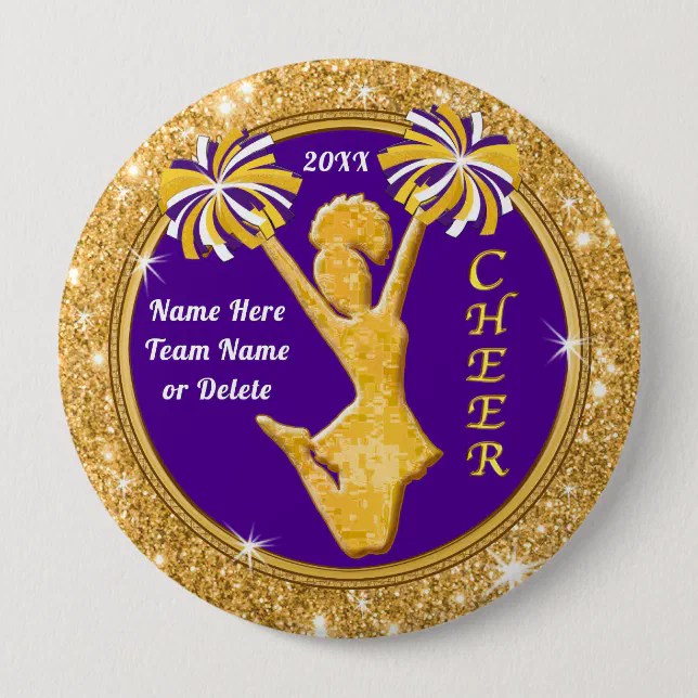 Personalized Cheer Party Favors, Cheerleader Pins, Button | Zazzle