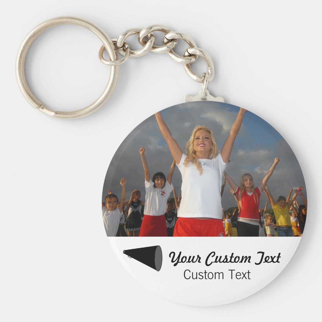 Personalized Cheer Photo Cheerleading Team Spirit Keychain | Zazzle