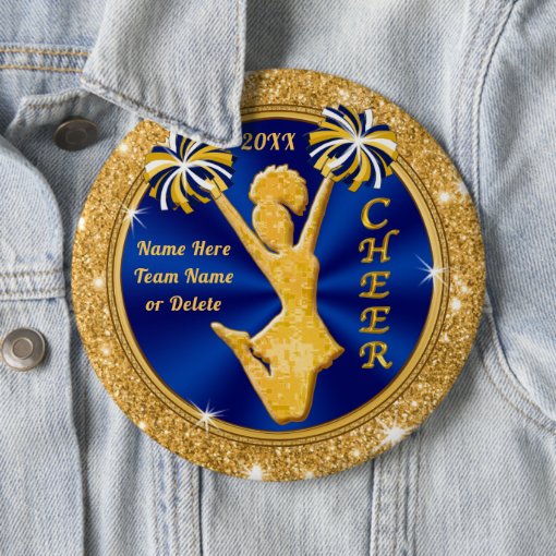 Personalized Cheer Pins, Cute Small to Colossal Button | Zazzle