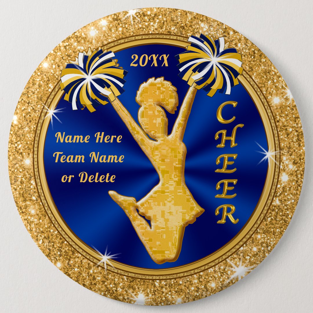 Personalized Cheer Pins, Cute Small to Colossal Button | Zazzle
