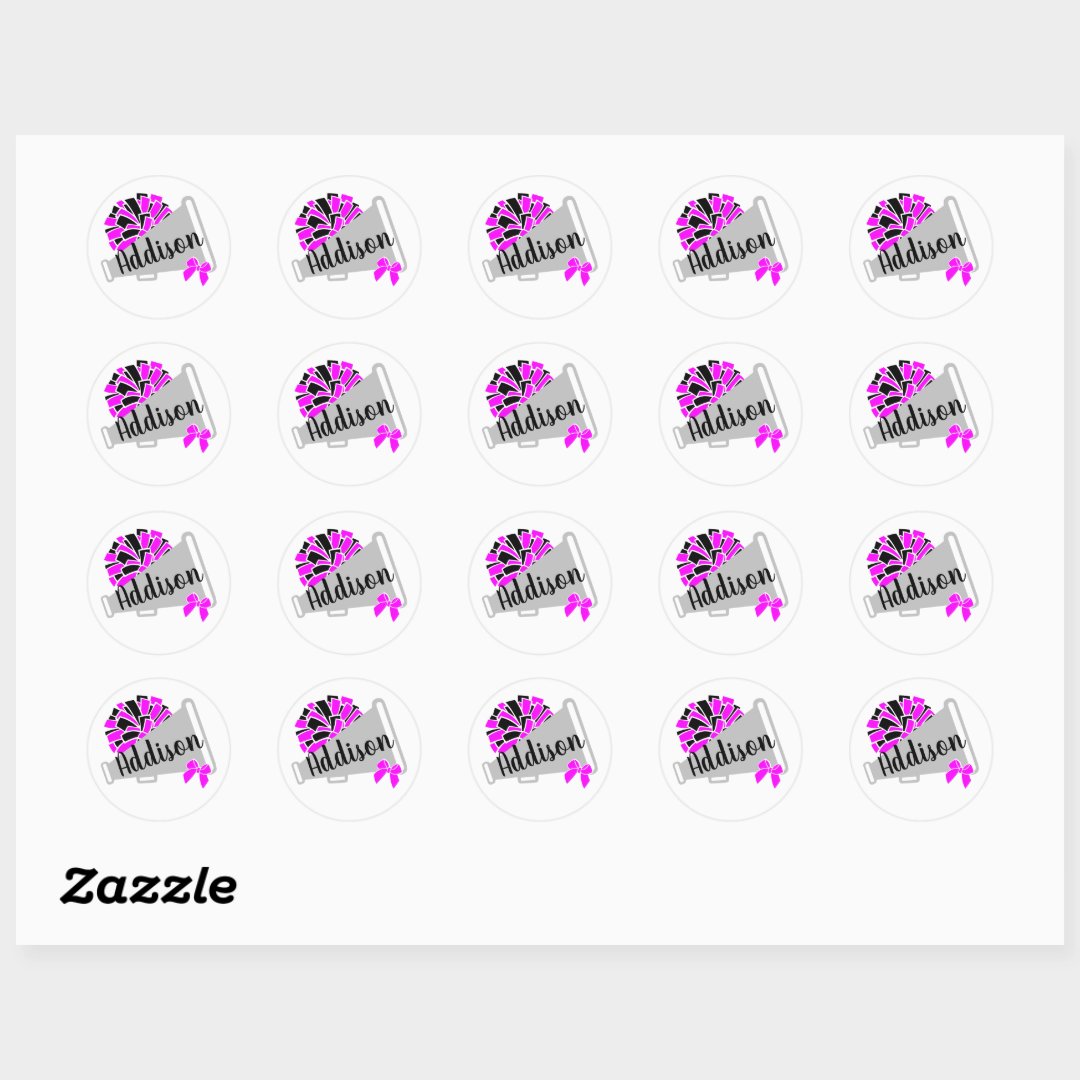 Personalized Cheer Stickers Cheerleader Sticker | Zazzle