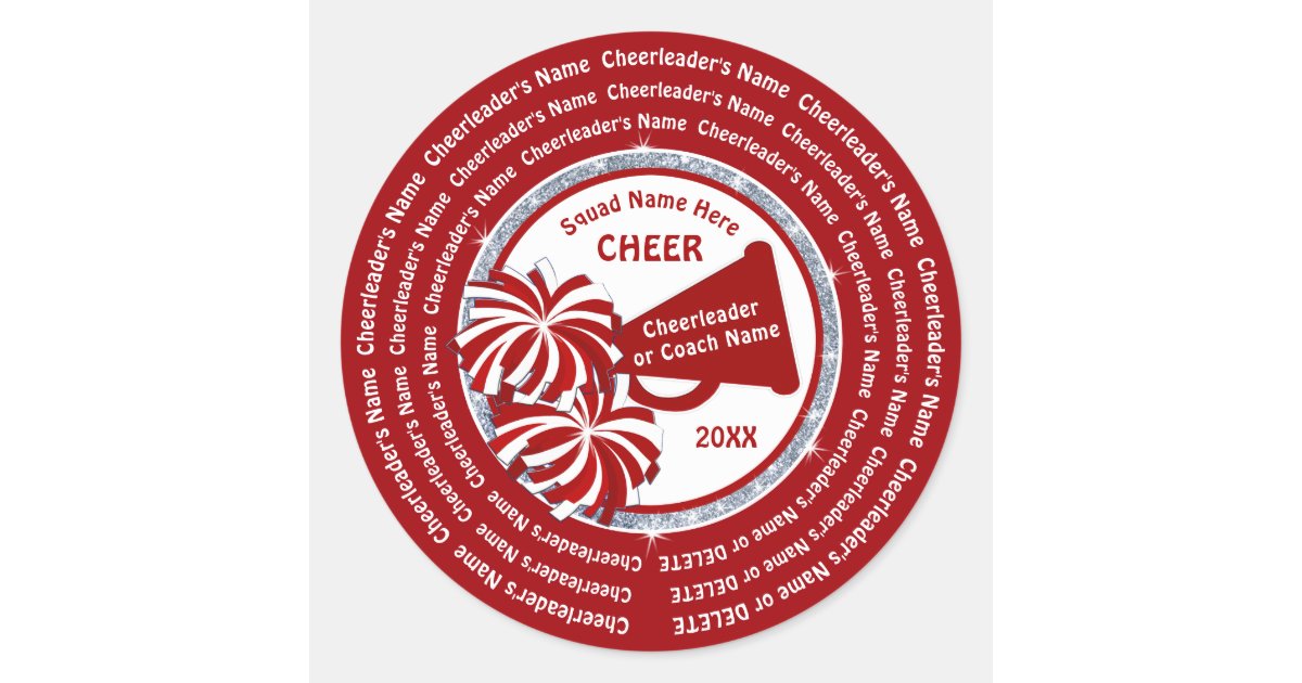 Personalized, Cheer Stickers with ALL Cheerleaders | Zazzle