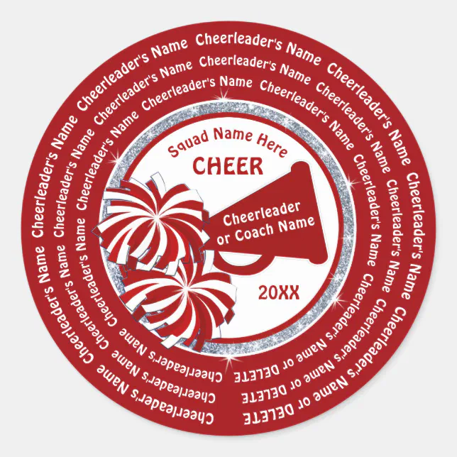 Personalized, Cheer Stickers with ALL Cheerleaders | Zazzle