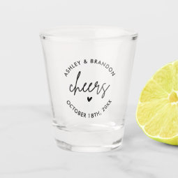 Personalized Cheers Wedding Shooters Shot Glass | Zazzle