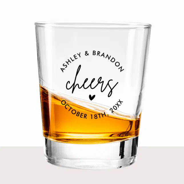 Personalized Cheers Wedding Shooters Shot Glass | Zazzle