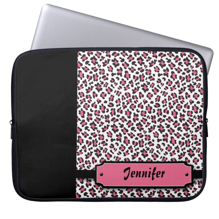 Personalized cheetah print pink laptop sleeve | Zazzle.com