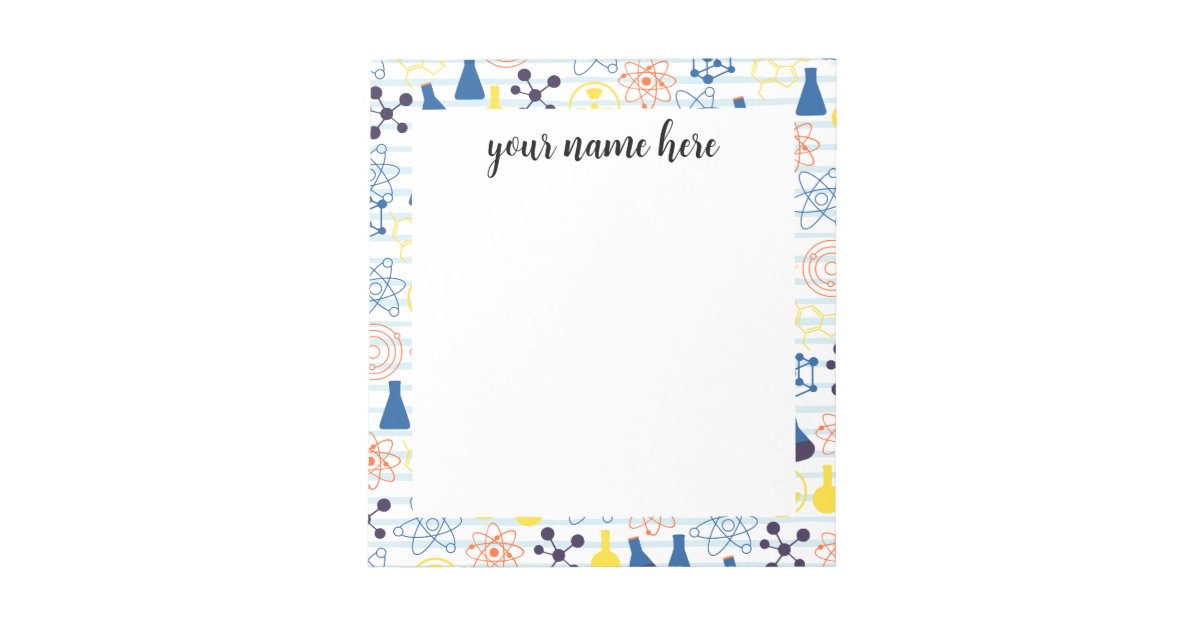 Personalized Chemistry teacher Notepad | Zazzle