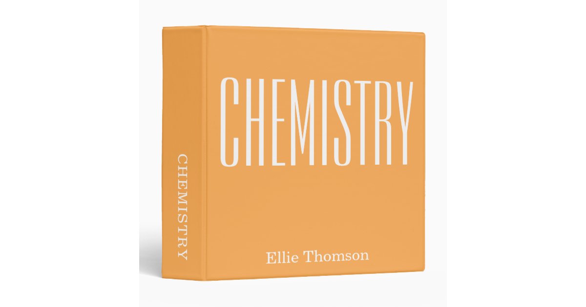 Personalized Chemistry Yellow School Subject 3 Ring Binder | Zazzle