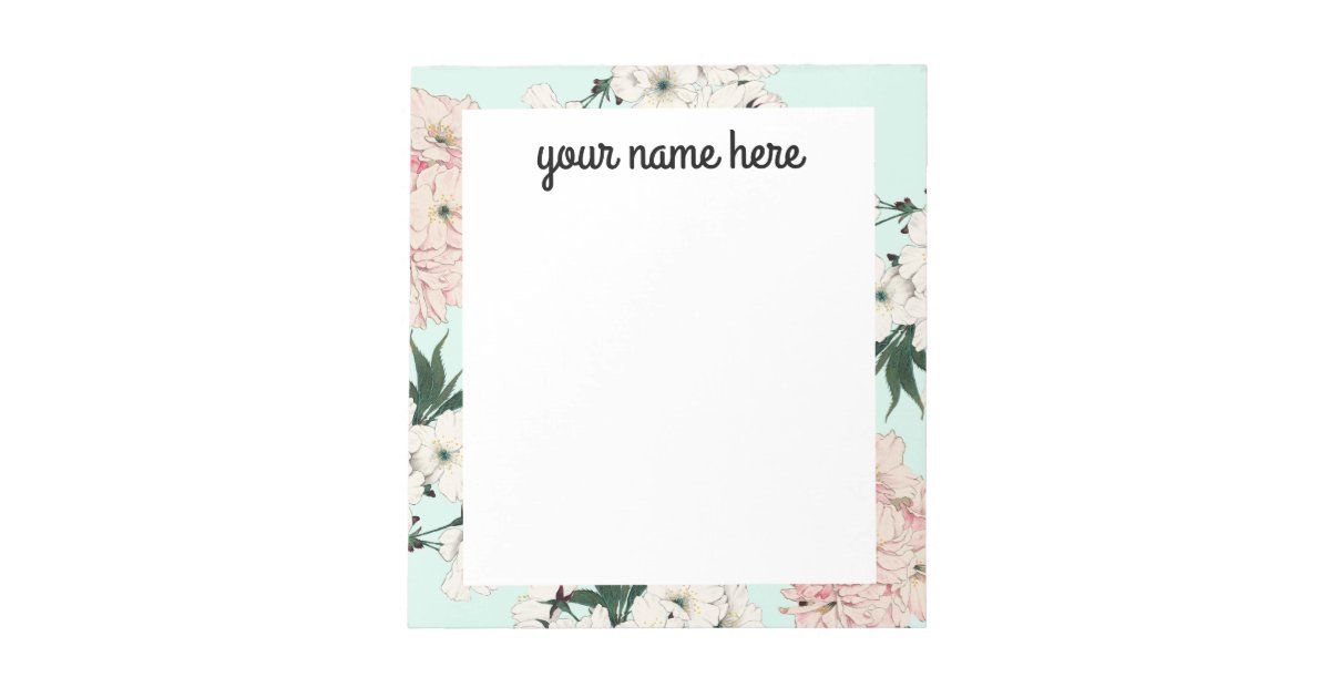 Personalized Cherry Blossom Notepad | Zazzle
