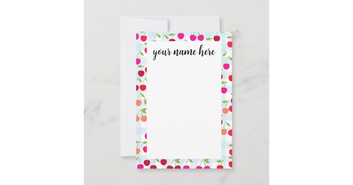 Personalized Cherry Notecards | Zazzle