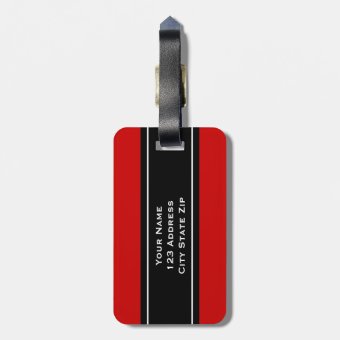 Personalized Cherry red travel luggage tag | Zazzle