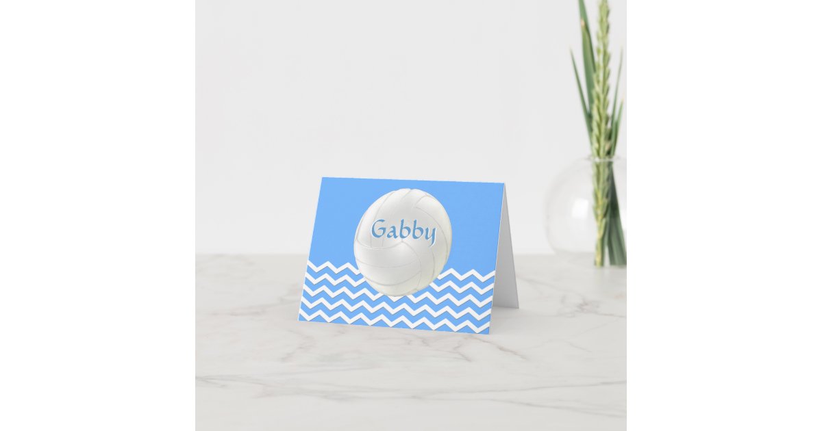 Personalized Chevron Volleyball Note Cards | Zazzle