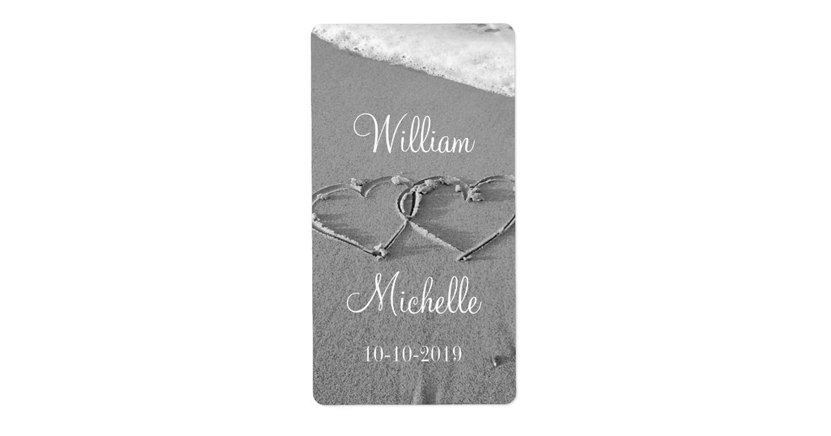 Personalized chic beach wedding wine bottle labels | Zazzle