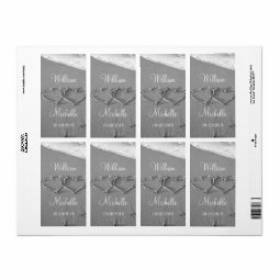 Personalized chic beach wedding wine bottle labels | Zazzle