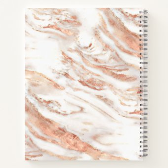 Personalized Chic Copper Marble Rose Gold Metallic Notebook | Zazzle