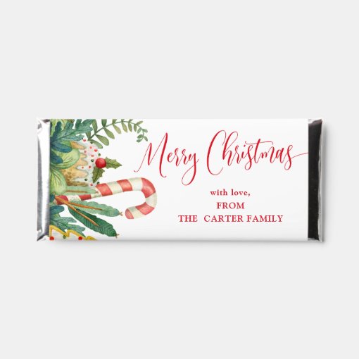 Personalized, Chic Jolly Merry Christmas Chocolate Hershey Bar Favors ...