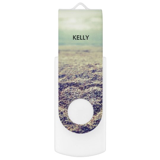 Personalized chic summer beach ocean seaside photo USB flash drive ...