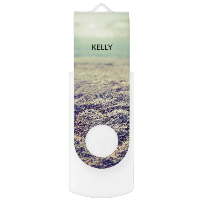 Personalized chic summer beach ocean seaside photo USB flash drive | Zazzle
