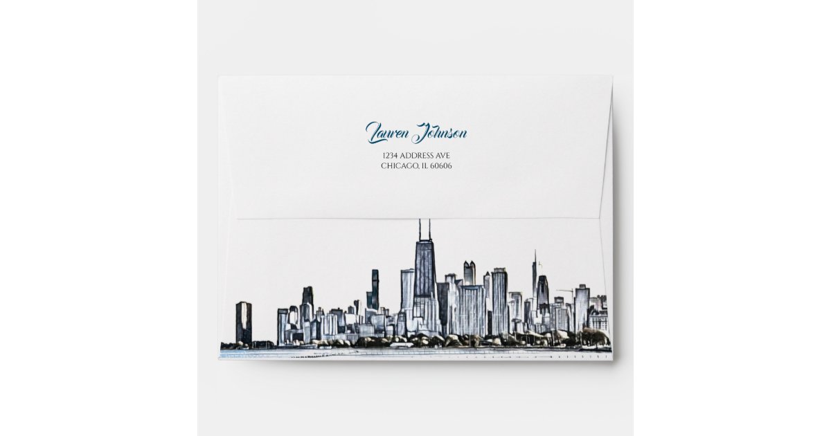 Personalized Chicago Skyline Envelope | Zazzle