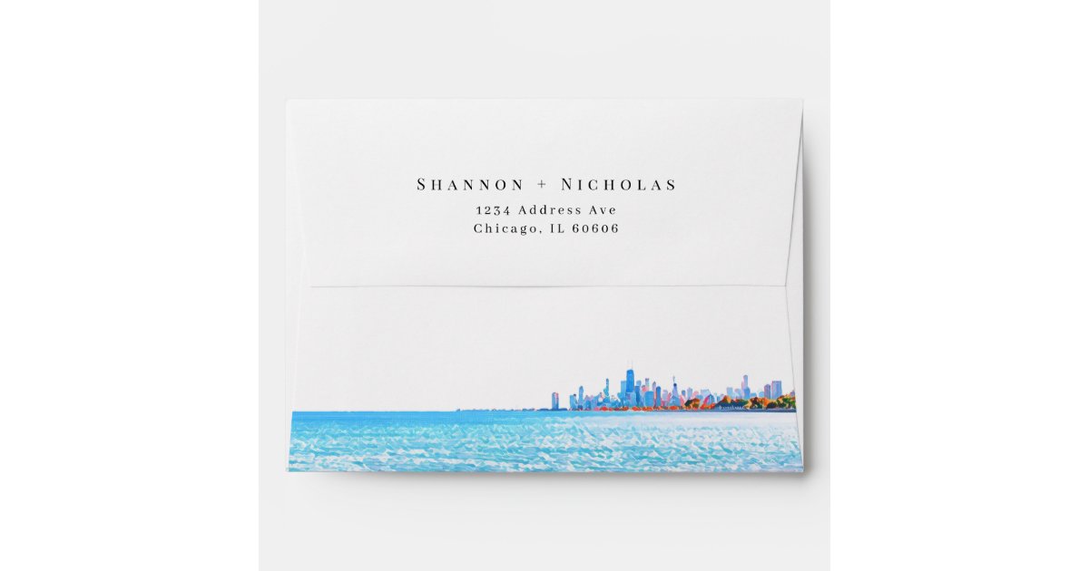 Personalized Chicago Skyline Envelope | Zazzle