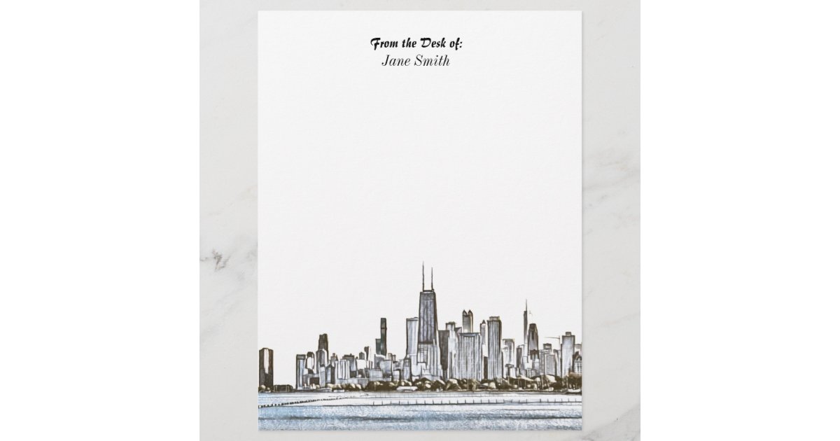 Personalized Chicago Skyline Letterhead | Zazzle