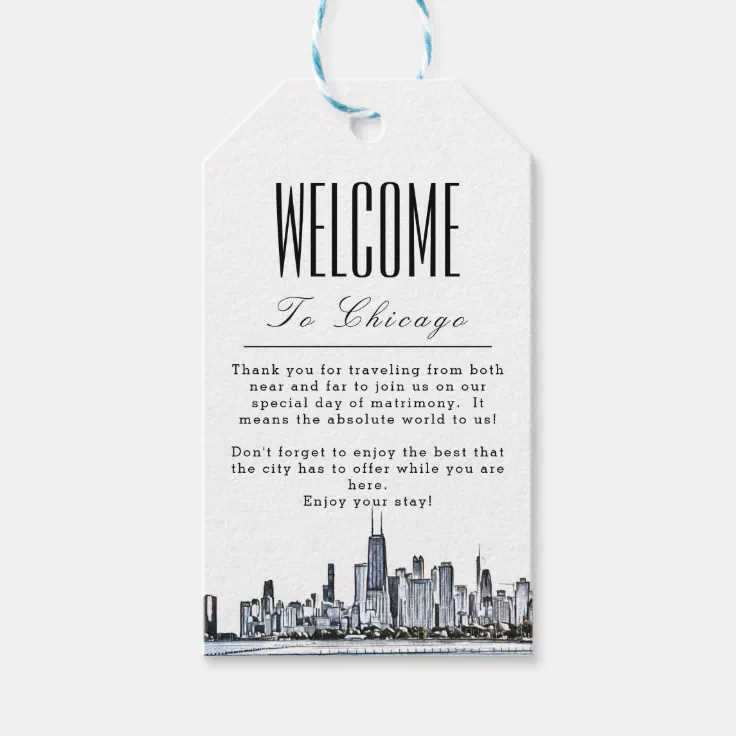 Personalized Chicago Welcome Gift Tag | Zazzle