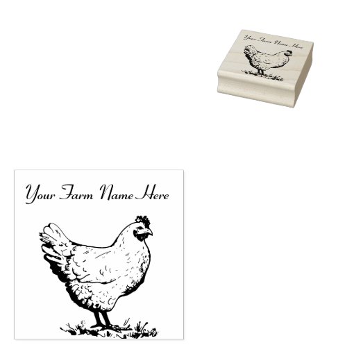 Personalized Chicken Rubber Stamp | Zazzle