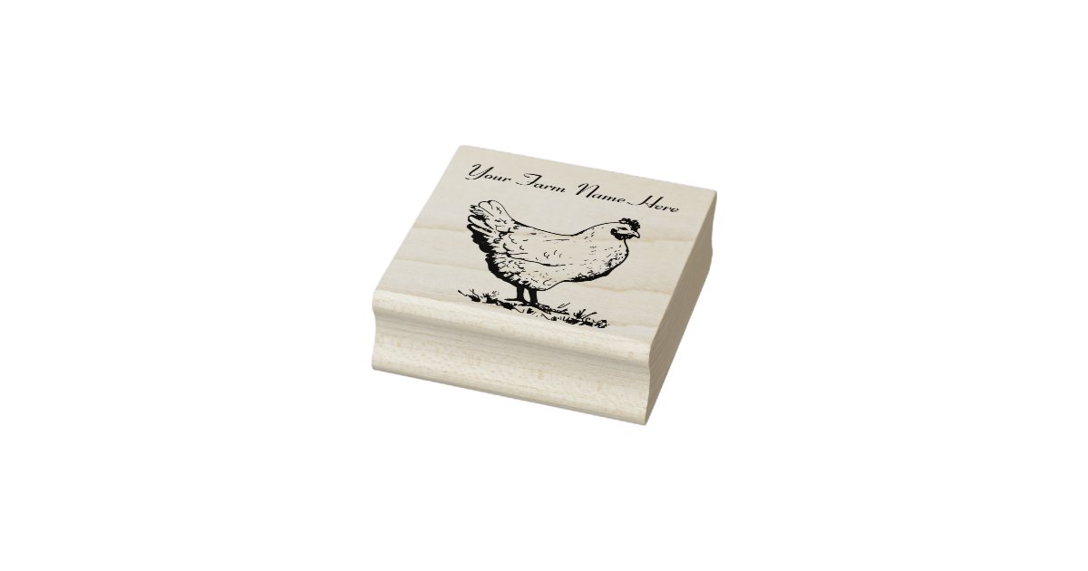Personalized Chicken Rubber Stamp | Zazzle