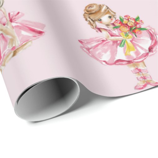Personalized Child Ballet Ballerina Pink Pretty Wrapping Paper | Zazzle