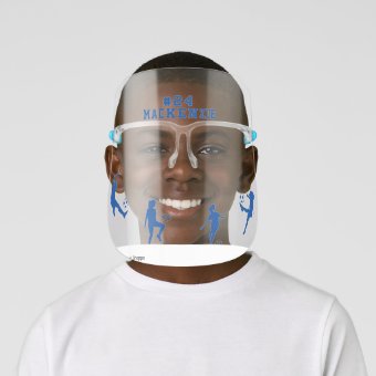 Personalized Child Girl Soccer Player Kicking Ball Face Shield | Zazzle