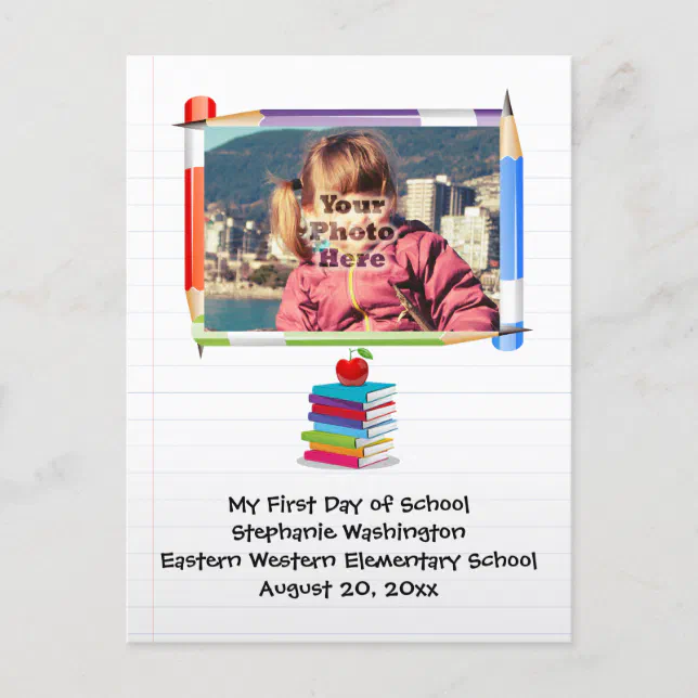 Personalized Children's Kids School Custom Photo Postcard | Zazzle