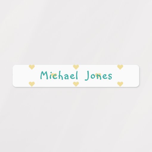 Personalized Childs Name Heart Waterproof Adhesive Kids' Labels | Zazzle