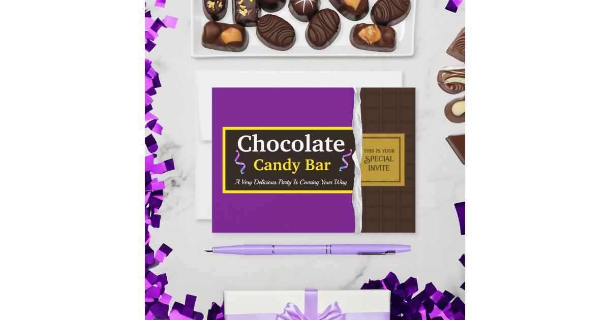 Personalized Chocolate Candy Bar Party Invitation | Zazzle