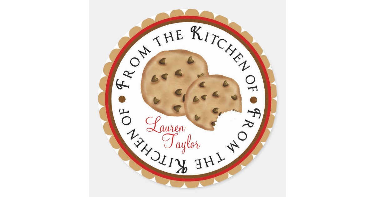 Personalized chocolate chip cookie Stickers | Zazzle