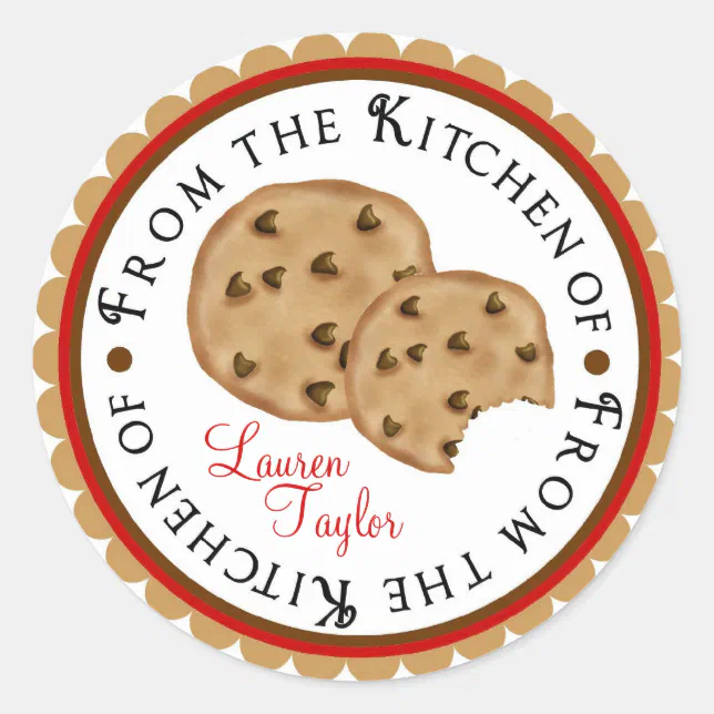 Personalized chocolate chip cookie Stickers | Zazzle
