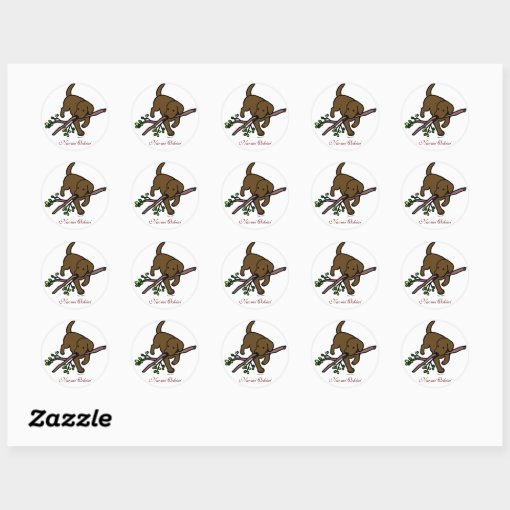 Personalized Chocolate Labrador Cartoon Stickers | Zazzle