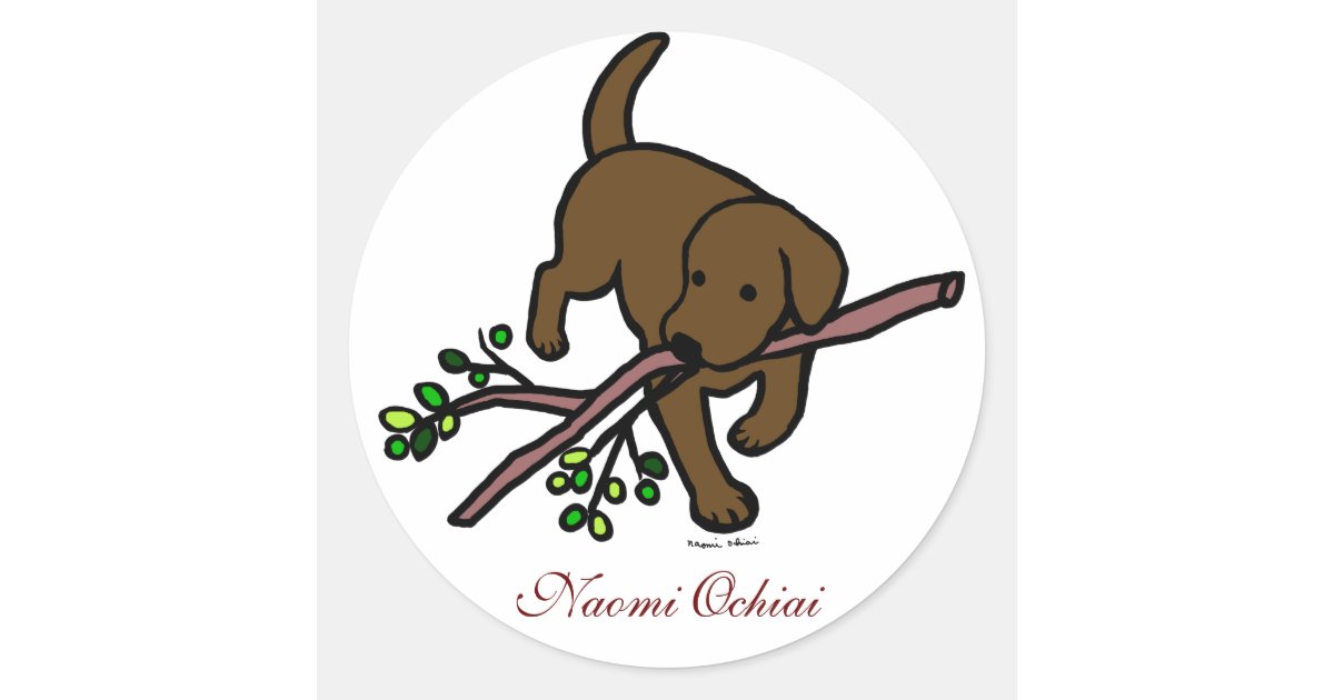 Personalized Chocolate Labrador Cartoon Stickers | Zazzle