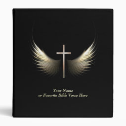 Personalized Christian Cross With Bible Verse Binder | Zazzle