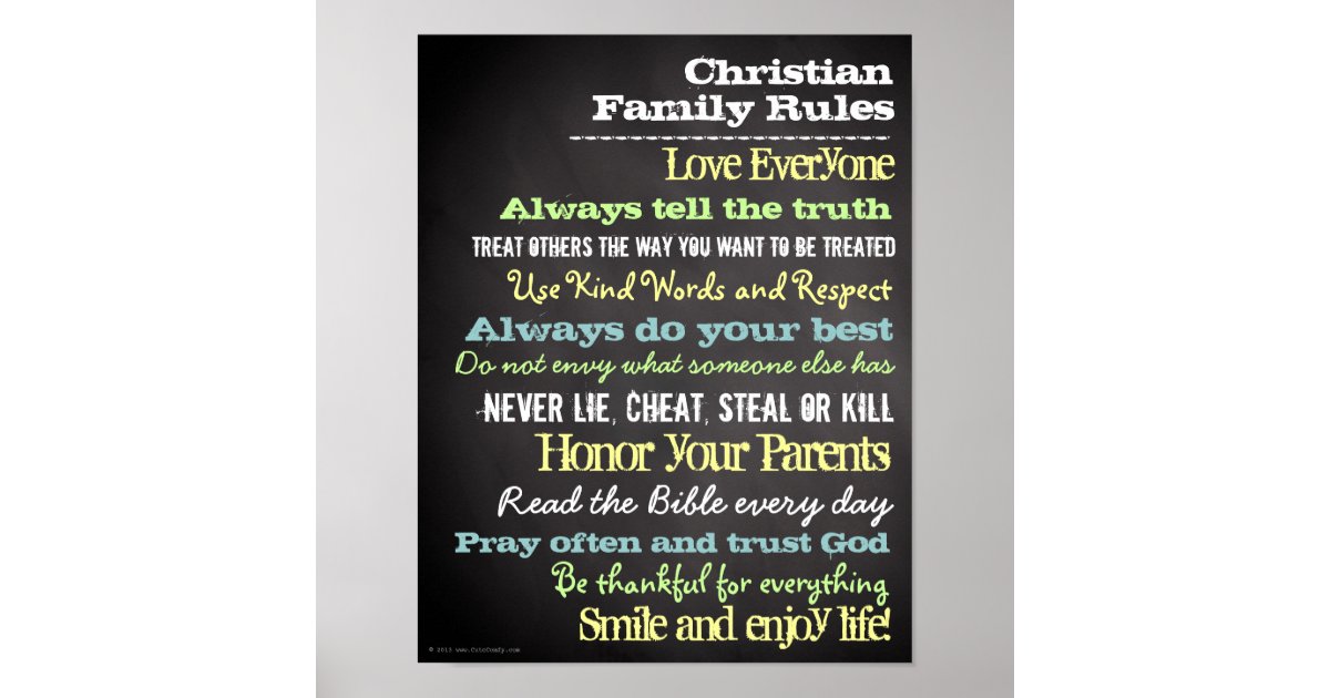 Personalized Christian Family Rules House Sign | Zazzle