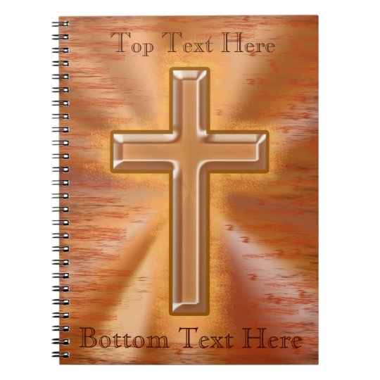 Personalized Christian Notebooks with Gold CROSS | Zazzle.com